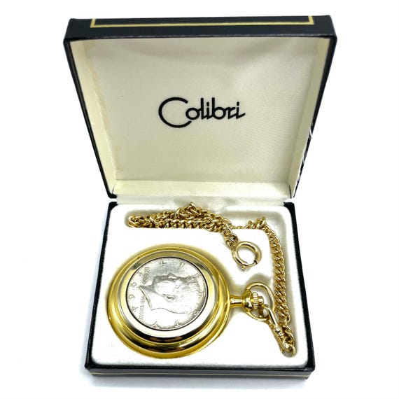 Vintage Colibri Pocket Watch with Chain - Gem