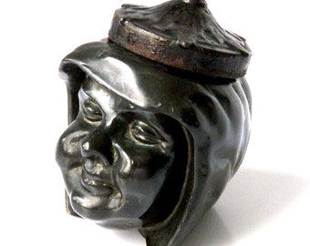 Vintage Metal Ink Well Old Iron Ink Well Antique Ink Well Sculpture ...