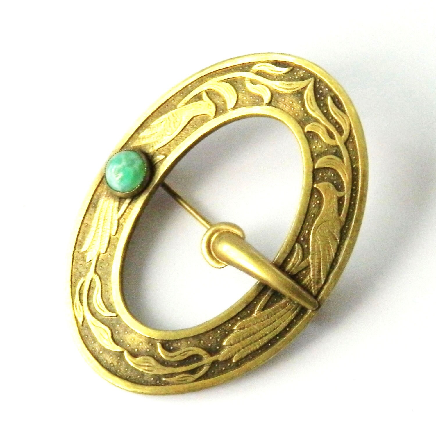 Antique Art Nouveau Brooch Belt Buckle With Birds | Etsy