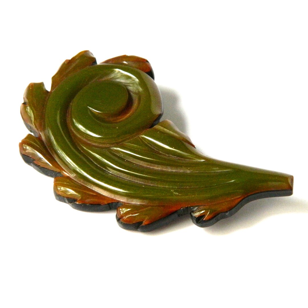 Vintage 1940s Layered Bakelite Leaf Brooch - Etsy
