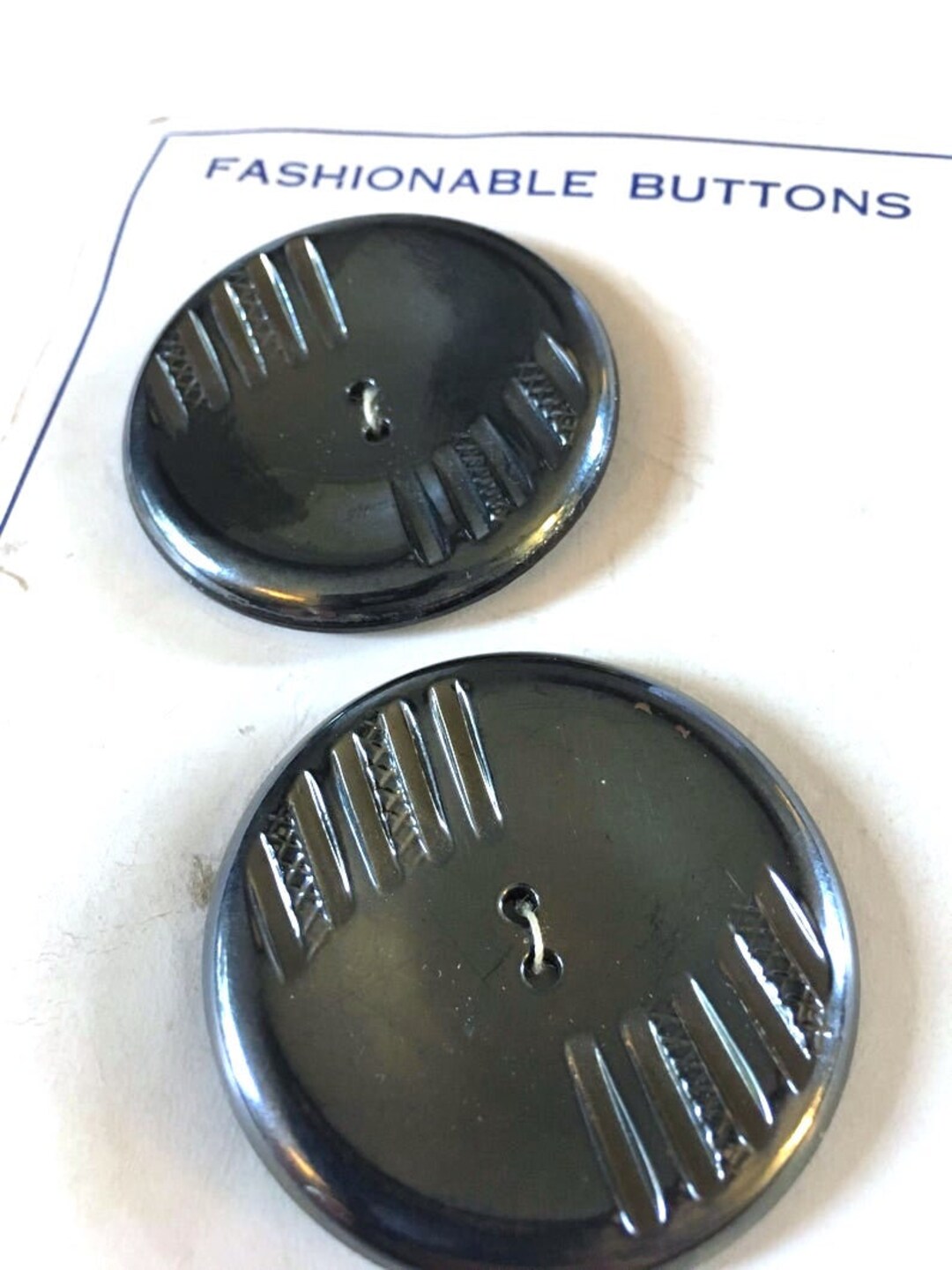Vintage Large Coat Buttons Set of 2 Metallic Grey 1930s - Etsy