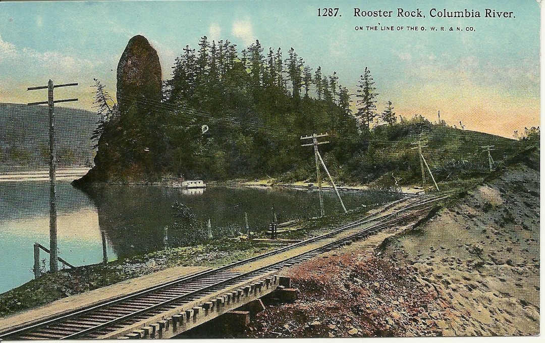 Antique Rooster Rock Columbia River Gorge Oregon Postcard - Etsy