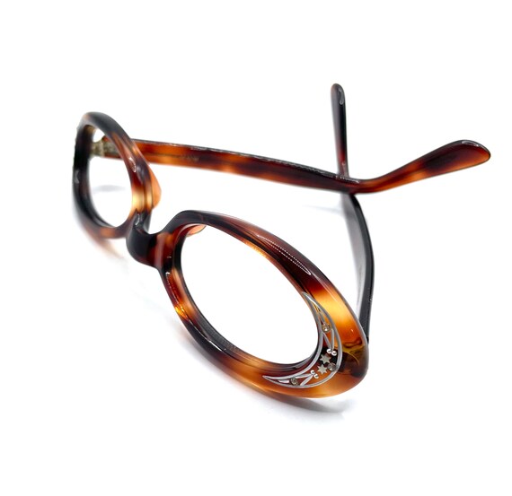 Vintage 1960s Amber Oval Tortoise Shell Eyeglass Fram… - Gem