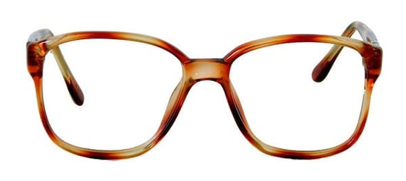 Vintage 1980s Amber Tortoise Shell Eyeglass Frames - Gem