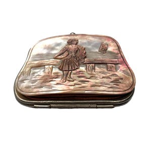 Antique Carved Mother of Pearl Coin Purse - Etsy