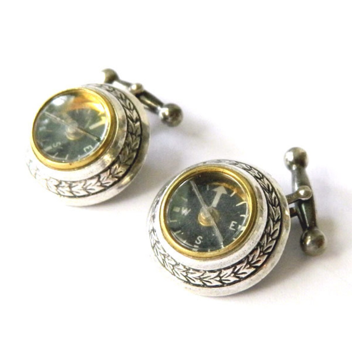 Vintage Cini Sterling Silver Cuff Link and Tie Clip Set | Etsy