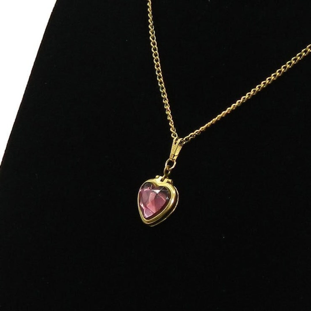 Tiny Purple Heart Locket Pendant Necklace - Etsy