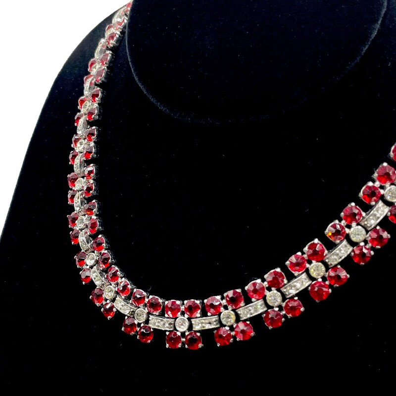 Rhinestone Necklace - Etsy UK