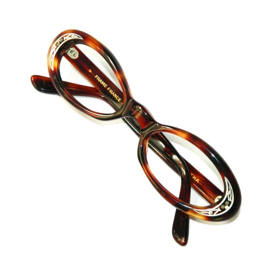 Vintage 1960s Amber Oval Tortoise Shell Eyeglass Fram… - Gem
