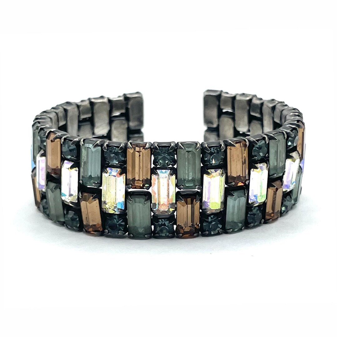 Vintage Weiss Rhinestone 1950s Cuff Bracelet - Etsy