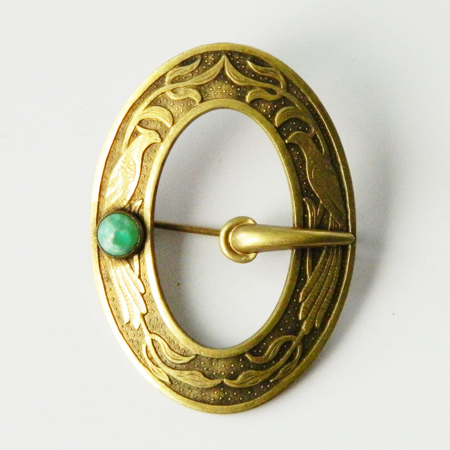 Antique Art Nouveau Brooch Belt Buckle With Birds | Etsy