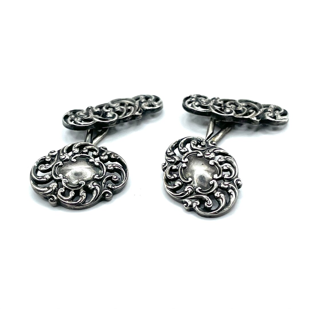Antique Victorian Sterling Silver Cufflinks - Etsy
