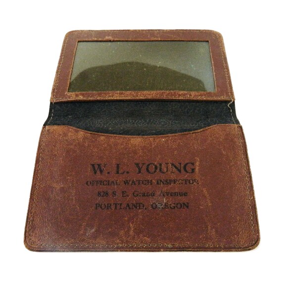 Antique Hamilton Watch Leather Pass Case Wallet - Gem