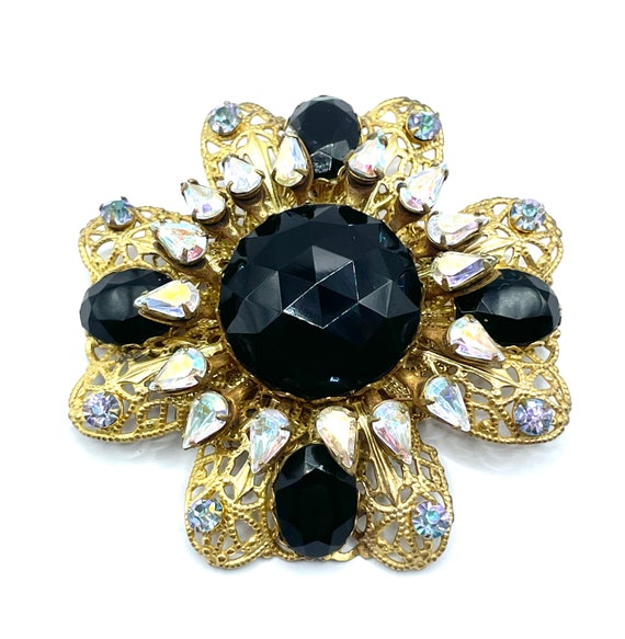 Vintage 1950s Miriam Haskell Maltese Cross Rhinestone… - Gem