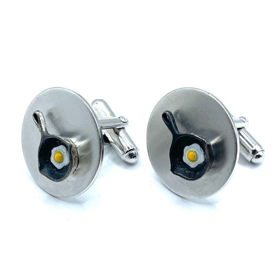 Vintage Frying Pan Cuff Links by Anson - Gem