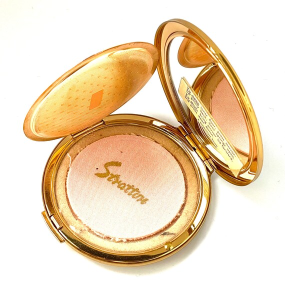 Vintage 1950s Stratton Compact Enameled with Swans - Gem