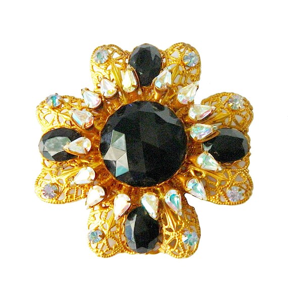Vintage 1950s Miriam Haskell Maltese Cross Rhinestone… - Gem
