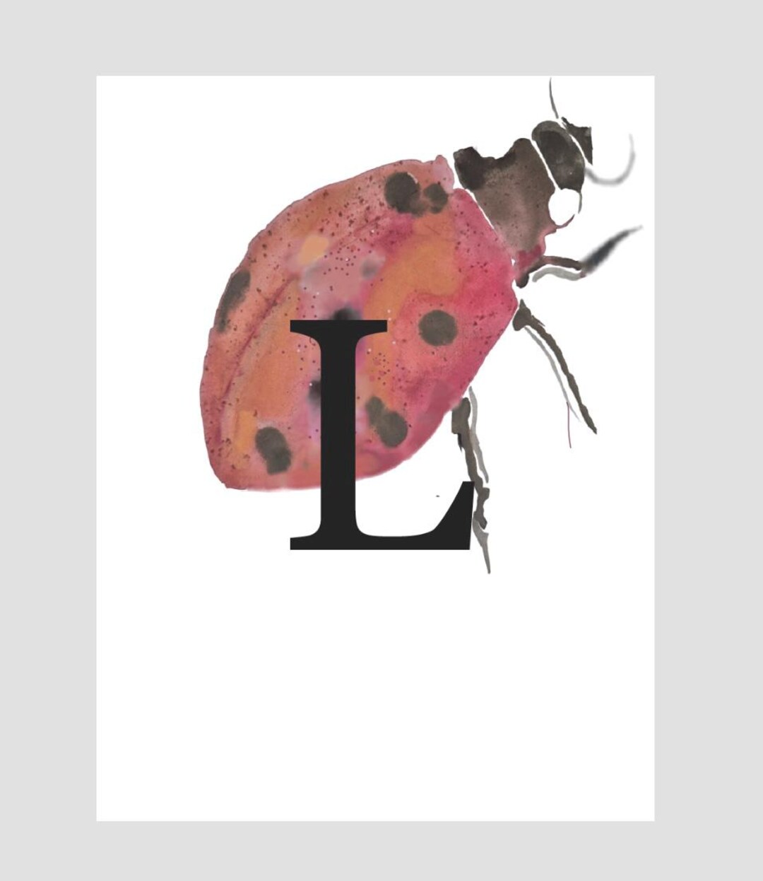 Letter L Ladybug Nursery Art: Personalized Name Sign (digital Download ...