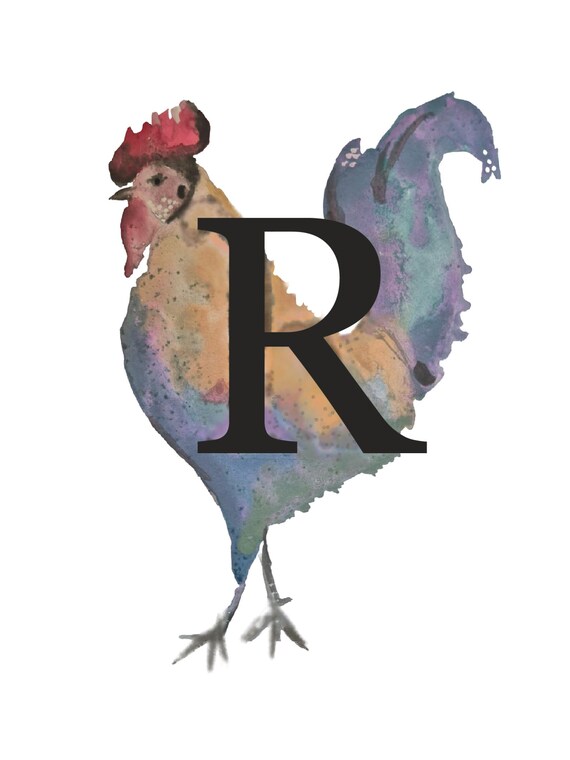 Letter R Rooster