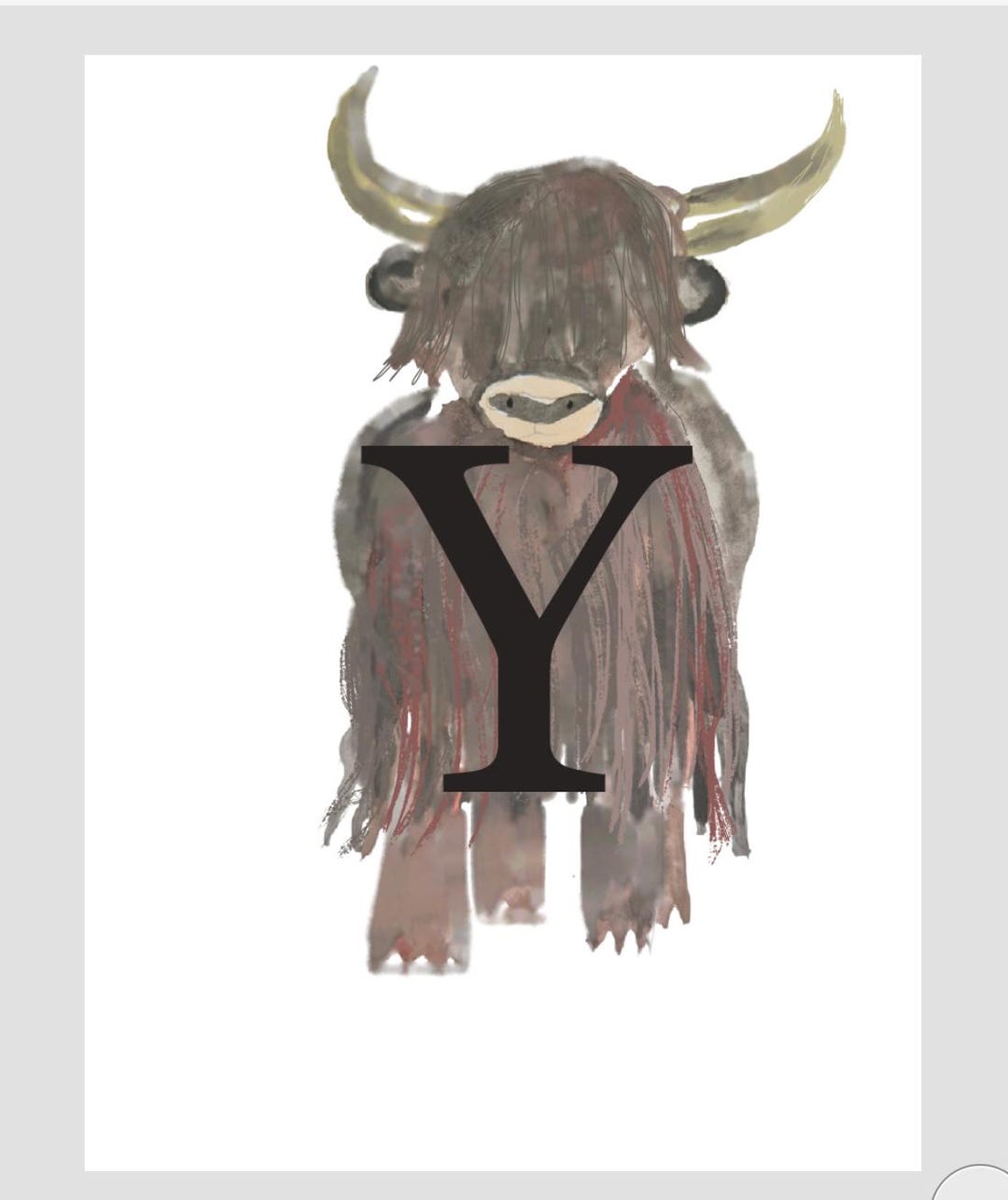 Letter Y Yak Nursery Art: Personalized Baby Name Sign (digital Download ...