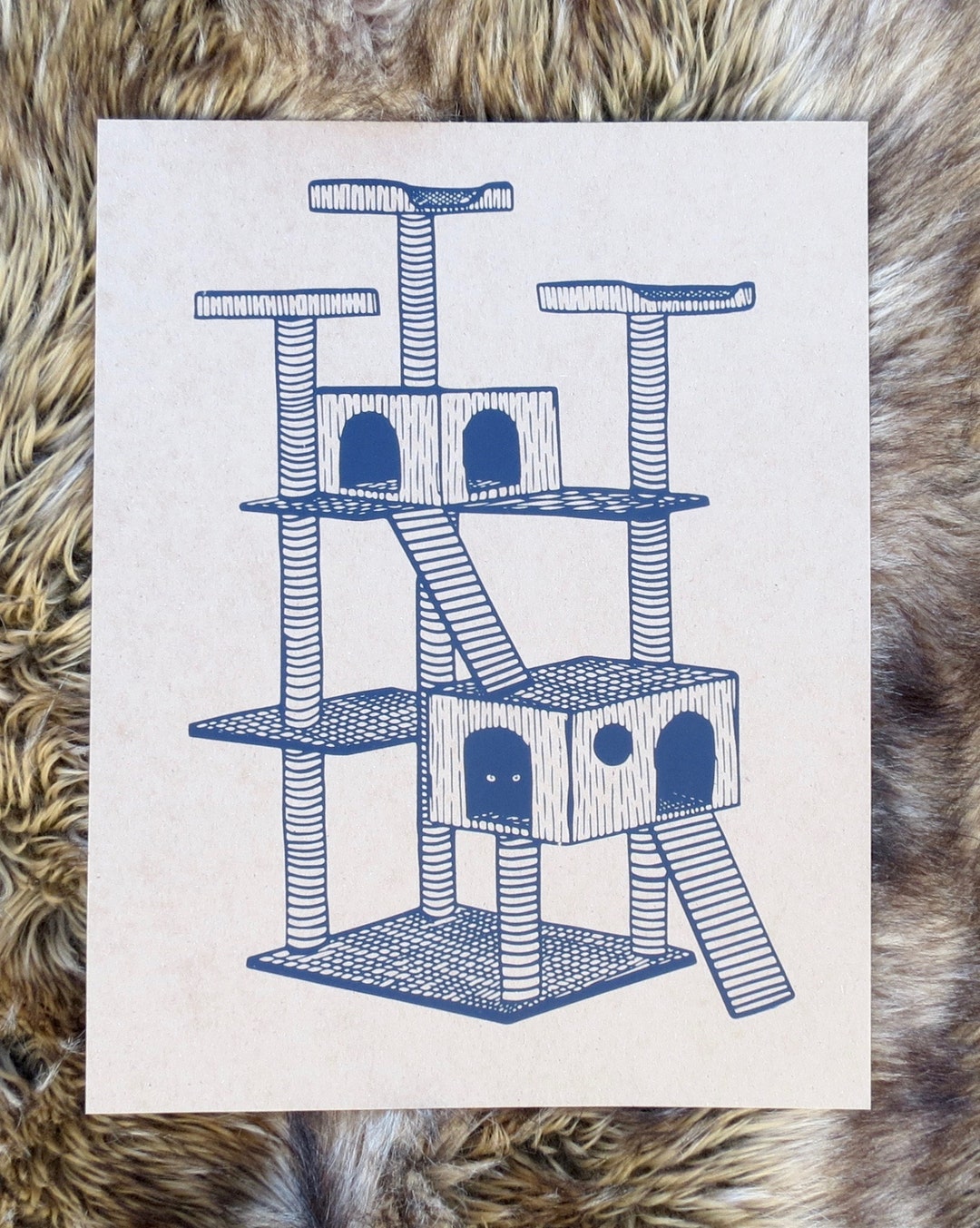 Creeper, Cat Screen Print - Etsy