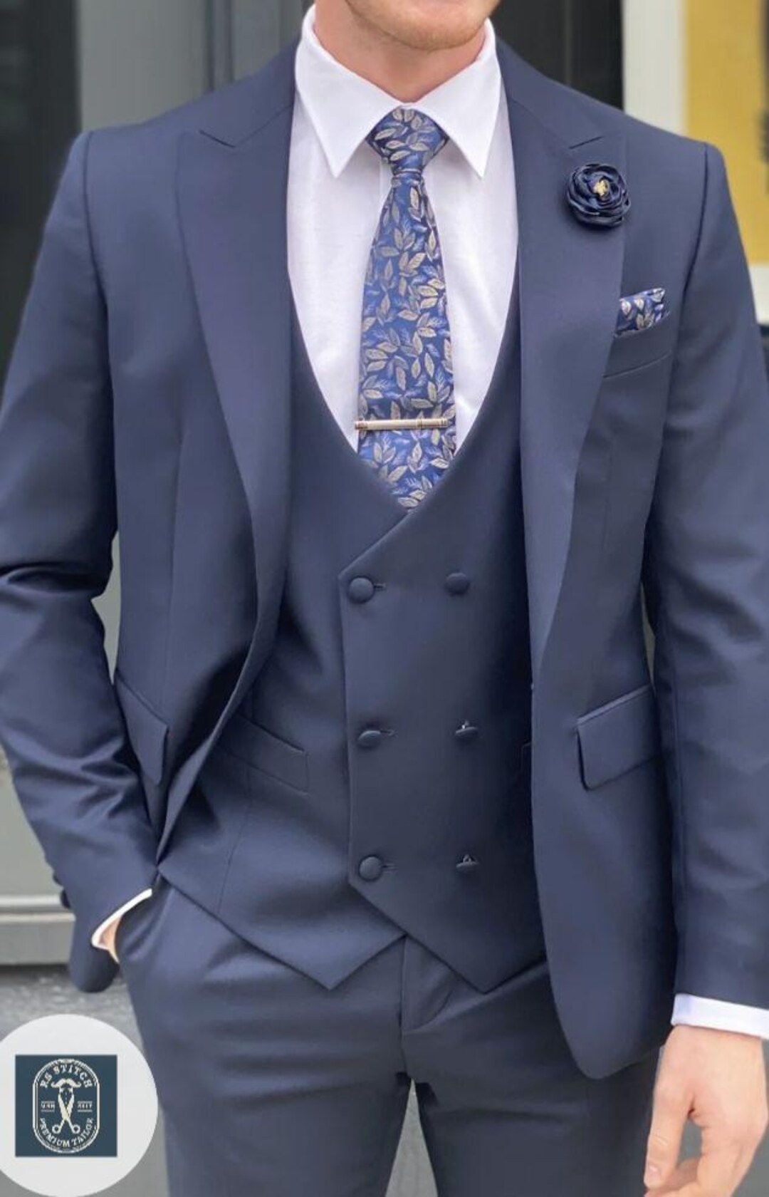 Light Blue Men’s 3 Piece Party Wear Suit – Jacket, Waistcoat & Trouser ...