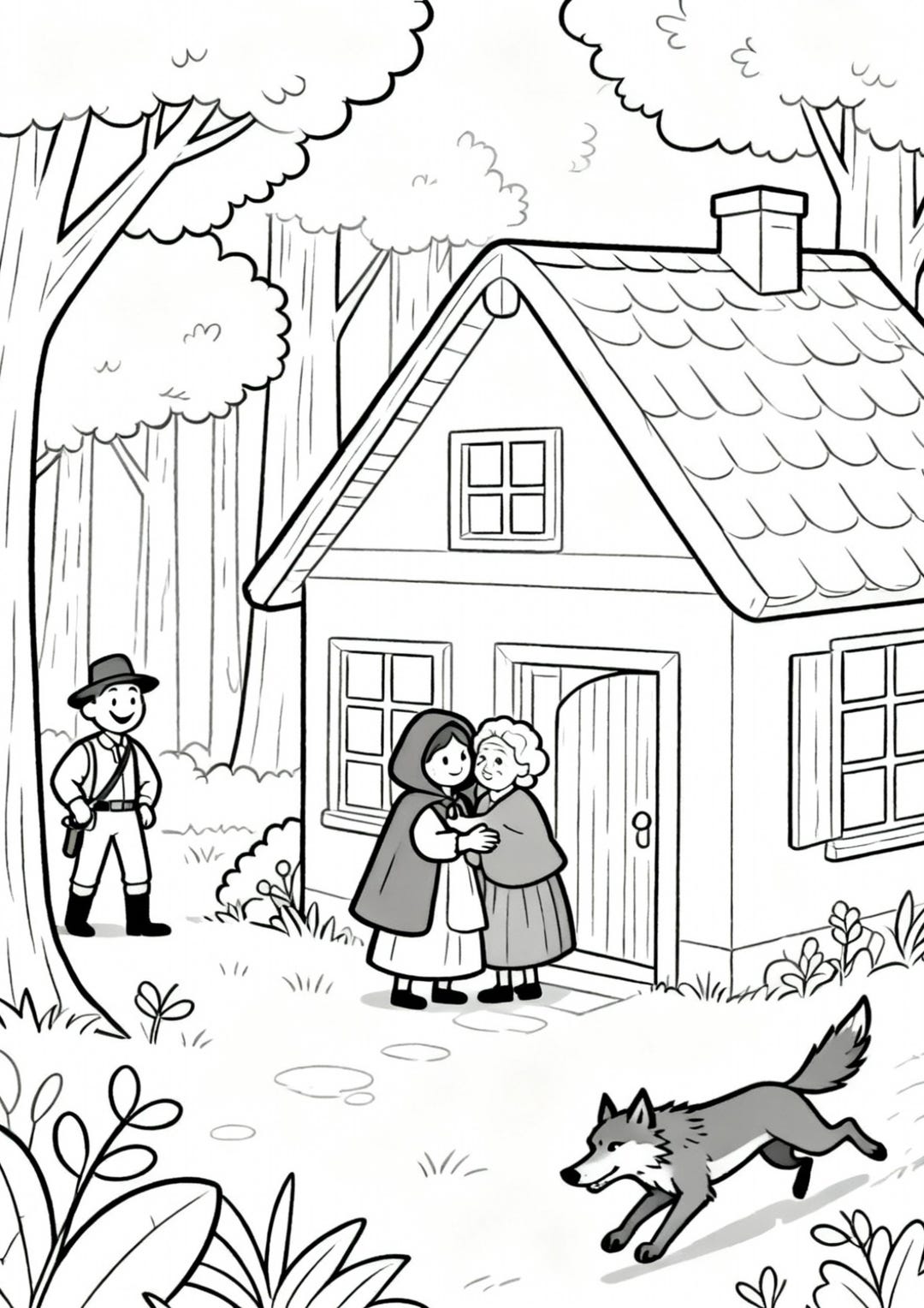 Little Red Riding Hood Coloring Book: 30 Classic Fairy Tale Pages for ...