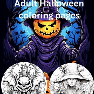 Spooky Halloween Coloring Book: Printable Pages for Kids & Adults (PDF ...