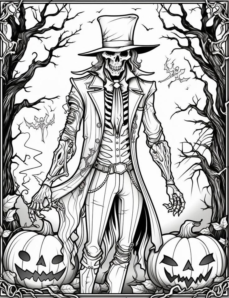 Spooky Halloween Coloring Book: Printable Pages for Kids & Adults (PDF ...