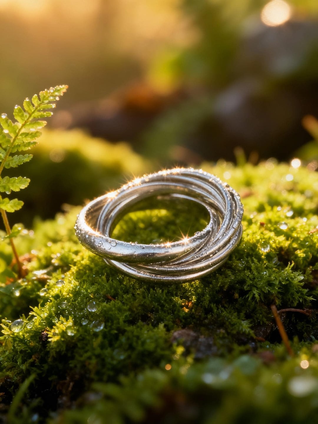 Sterling Silver Spinner Ring, Interlocked Triple Bands, Timeless ...
