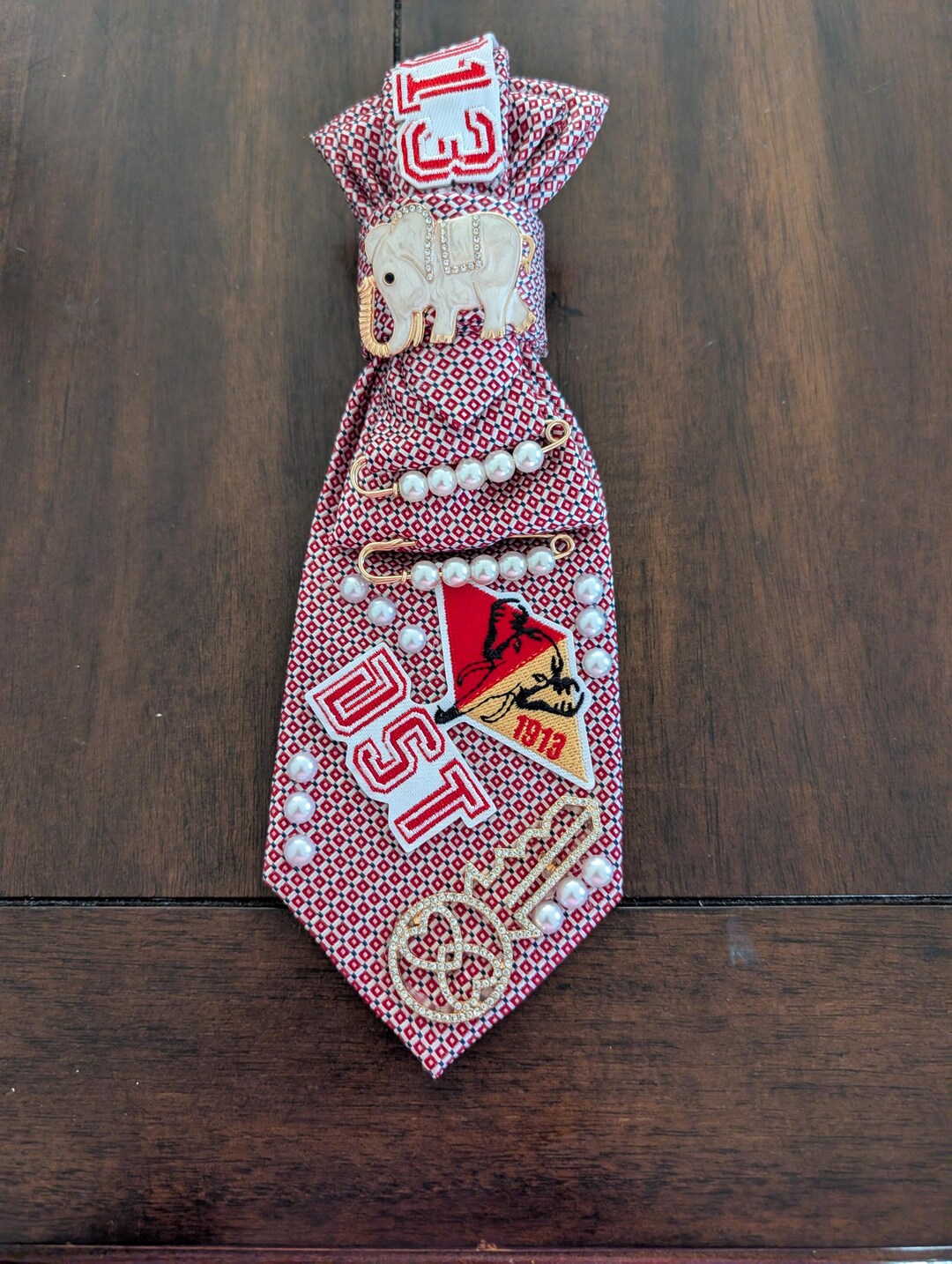 Crimson Legacy DST Elephant Statement Tie Necklace - Etsy