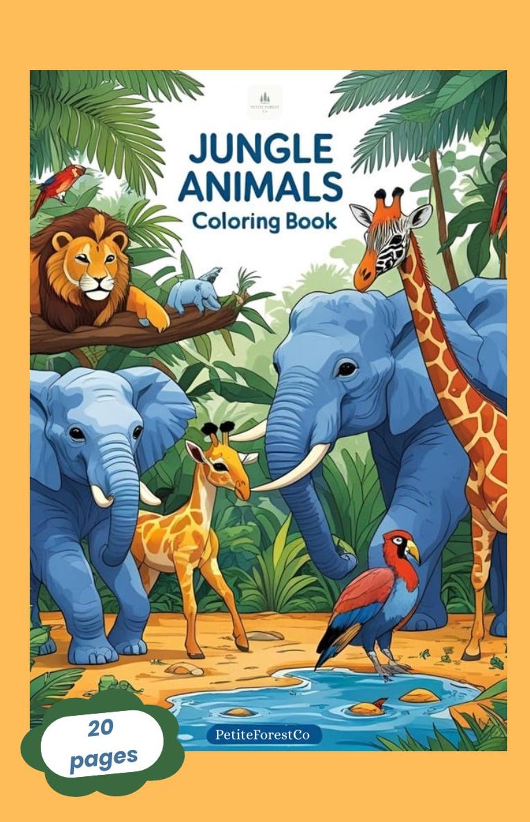 Coloring Book: Jungle Animals - Etsy