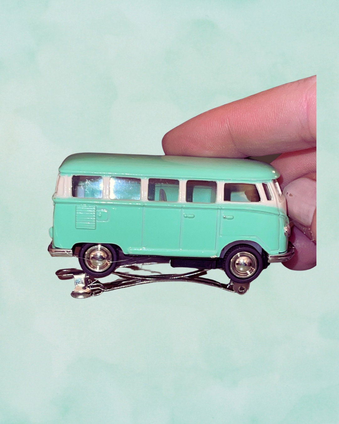VW Bus Die Cast Car Hair Barrette Pastel Green - Etsy