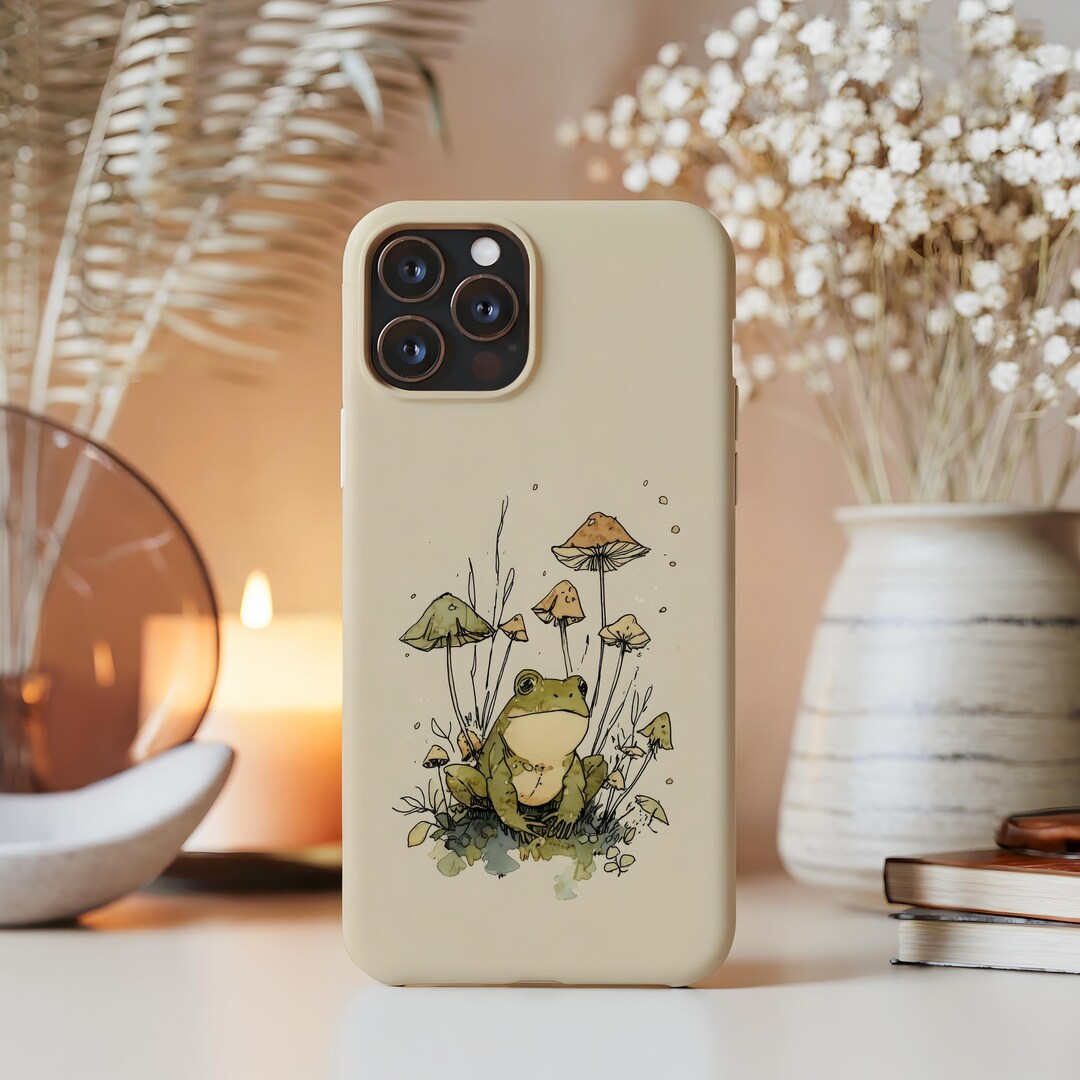 Frog iPhone Case: Cottagecore Mushroom Slim Phone Cover - Etsy