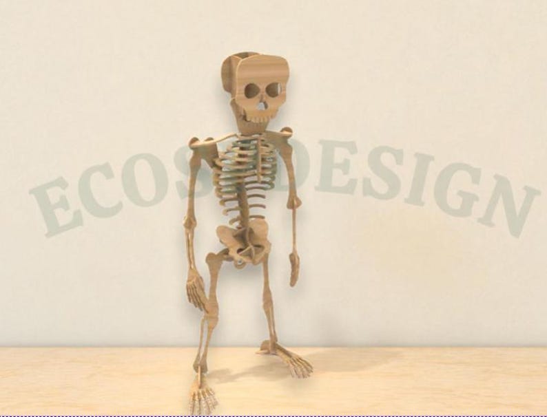 Skeleton Laser Cut Model | Halloween Decor | Digital Download | 3mm MDF DXF SVG Files - Etsy