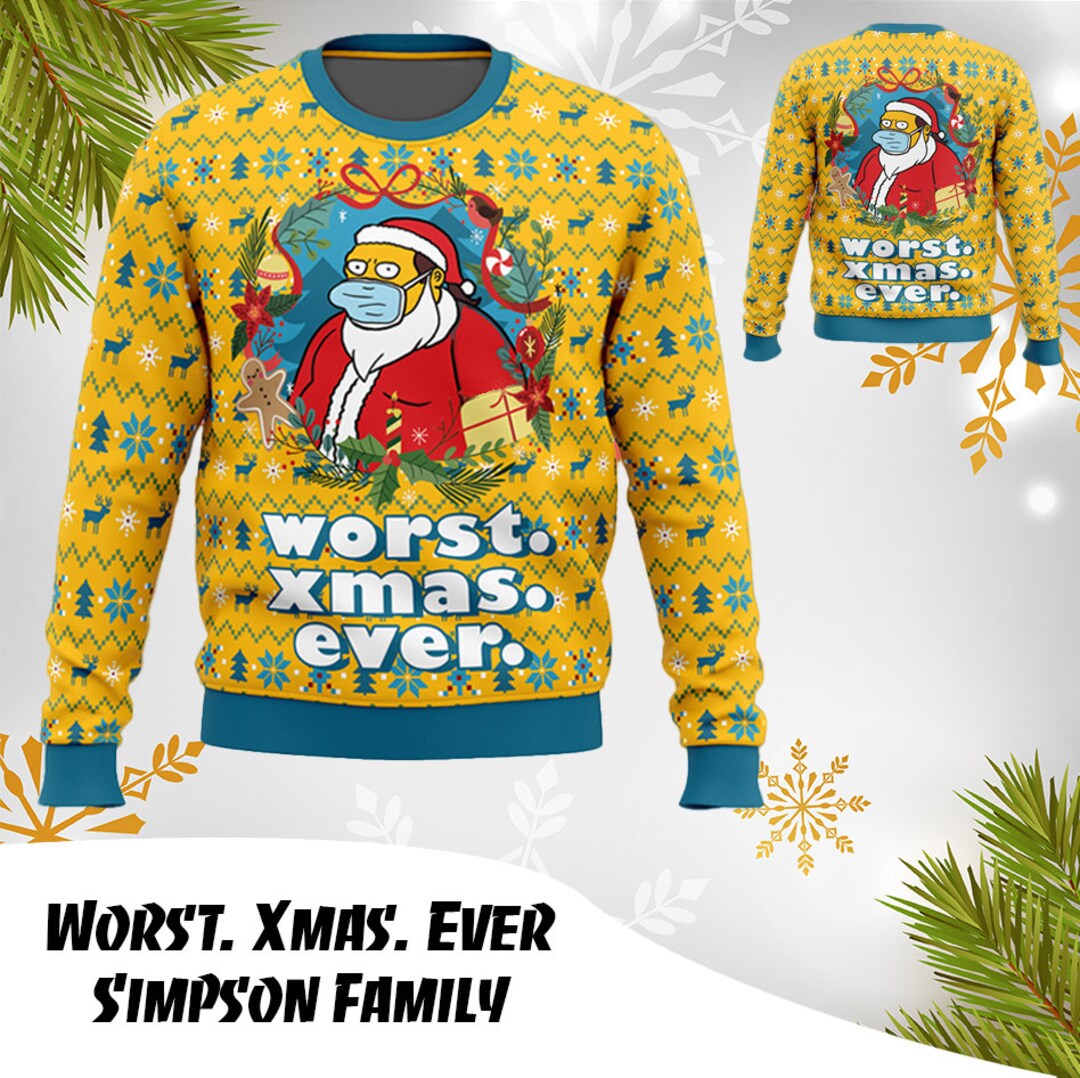 Worst Xmas Ever Simpson Family Ugly Sweater Christmas Ugly - Etsy