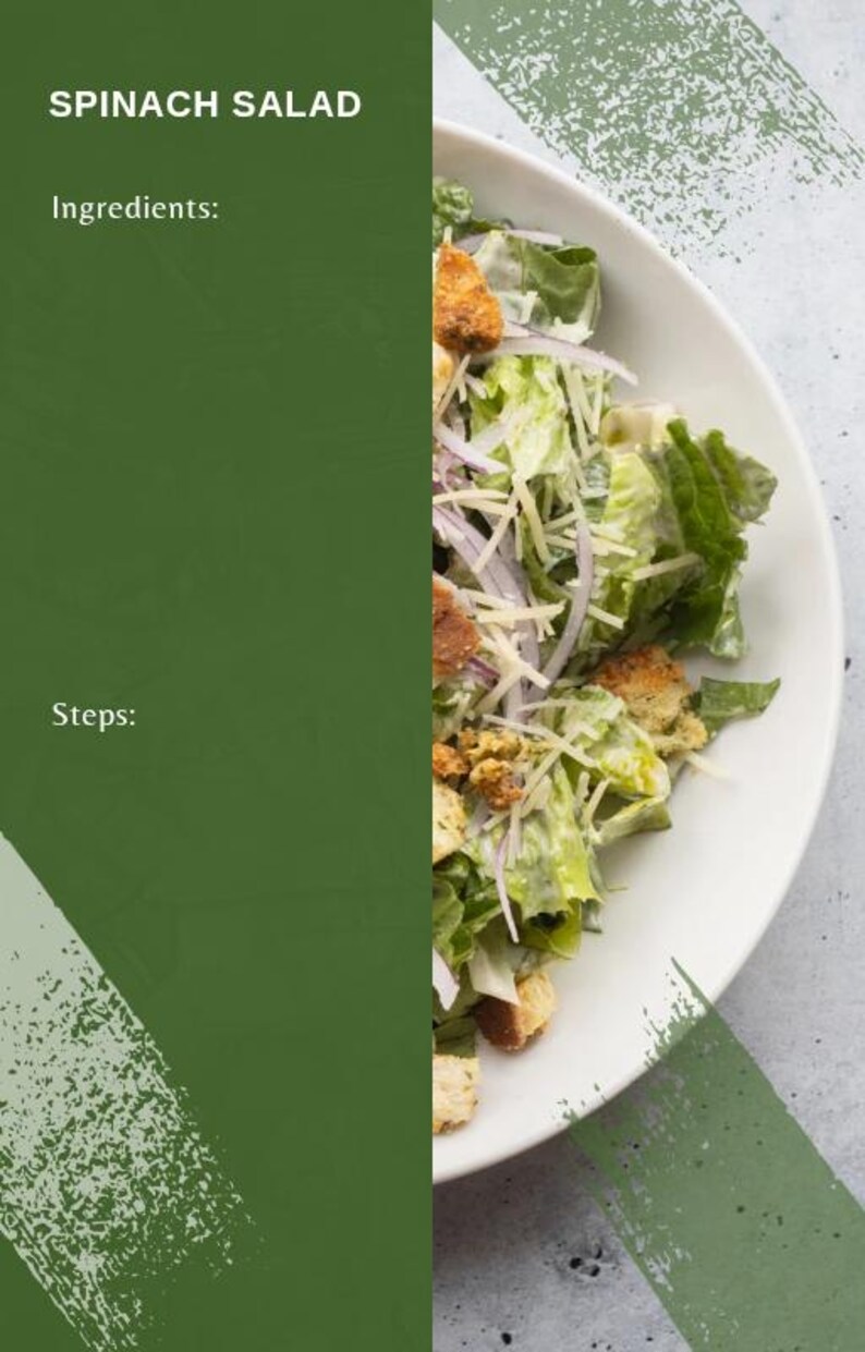 Editable Salad Recipe Book Template: 9-page Canva Cookbook (digital ...
