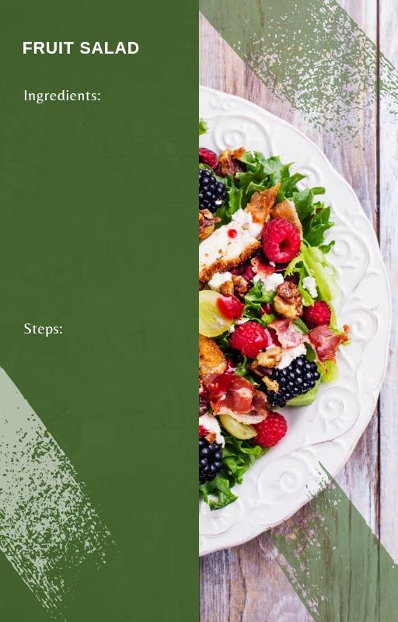Editable Salad Recipe Book Template: 9-page Canva Cookbook (digital ...