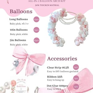 Pink Bow Balloon Arch Kit 155pcs Coquette Birthday Decorations Bow Pink ...