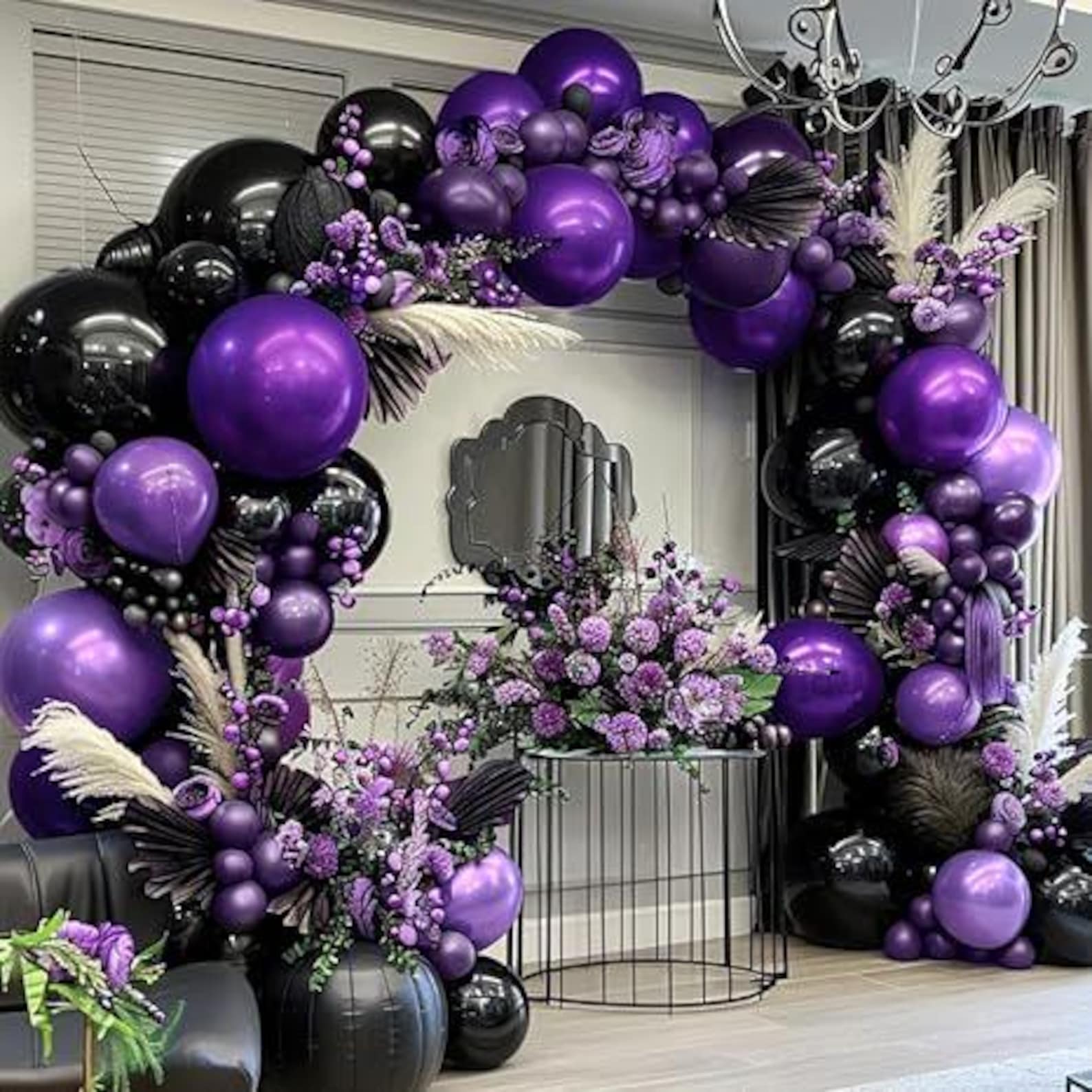 Purple & Black Balloon Arch Kit, Halloween Vampire Party Decor - Etsy