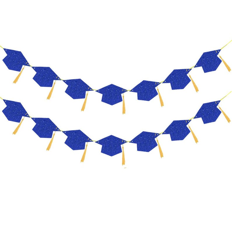 Class of 2026 Graduation Banner | Blue Glitter Graduation Hats With ...