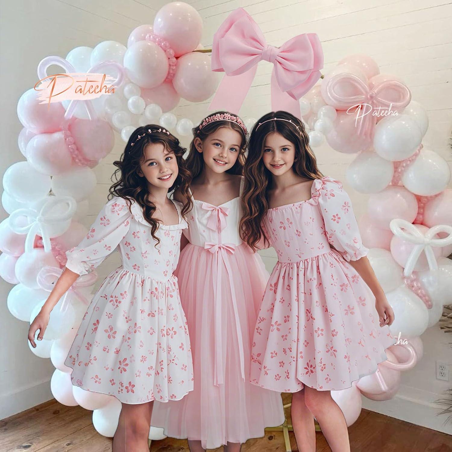 Pink Bow Balloon Arch Kit 155pcs Coquette Birthday Decorations Bow Pink ...