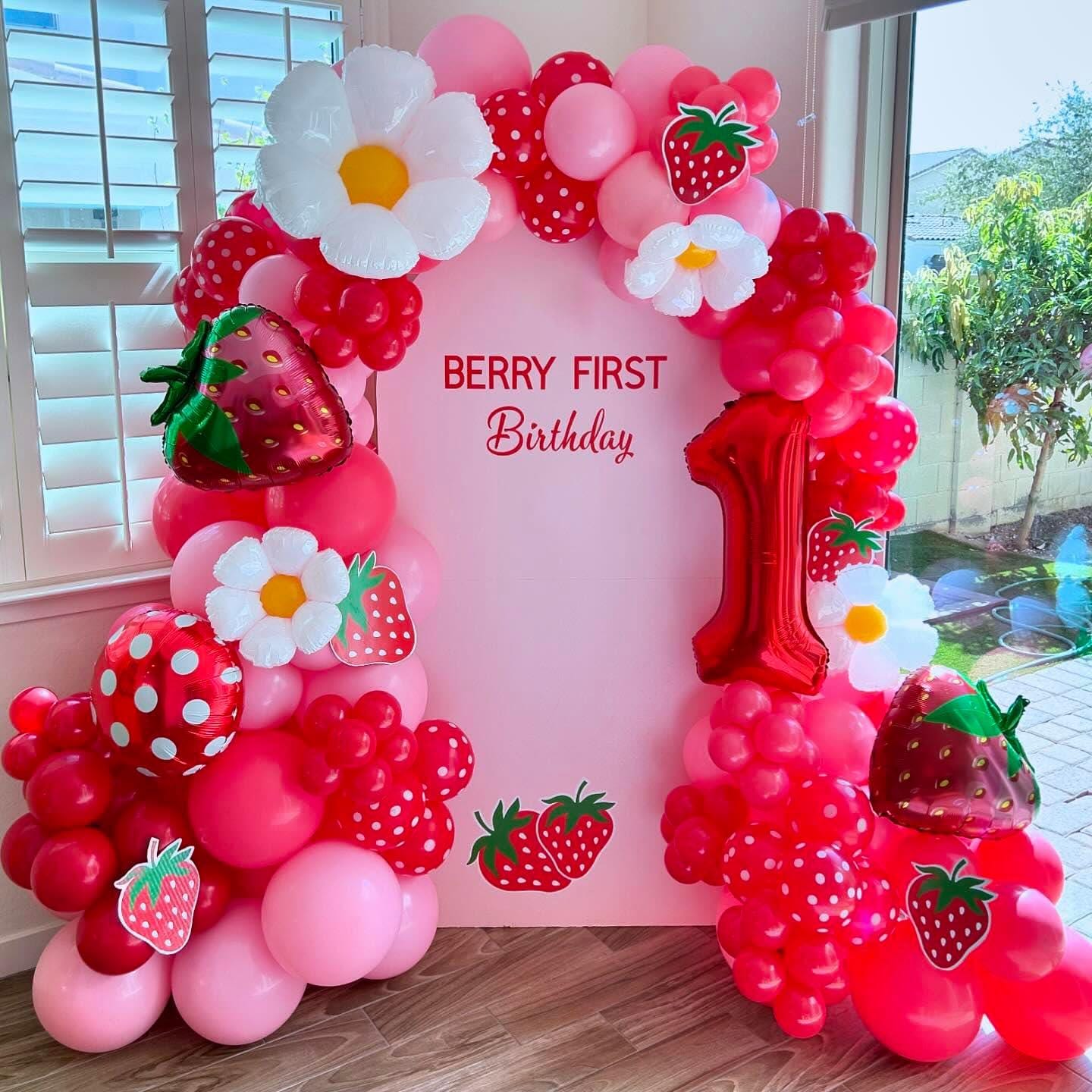 Strawberry-balloons Berry-birthday-balloon 6PCS 28inch Red Fruit ...