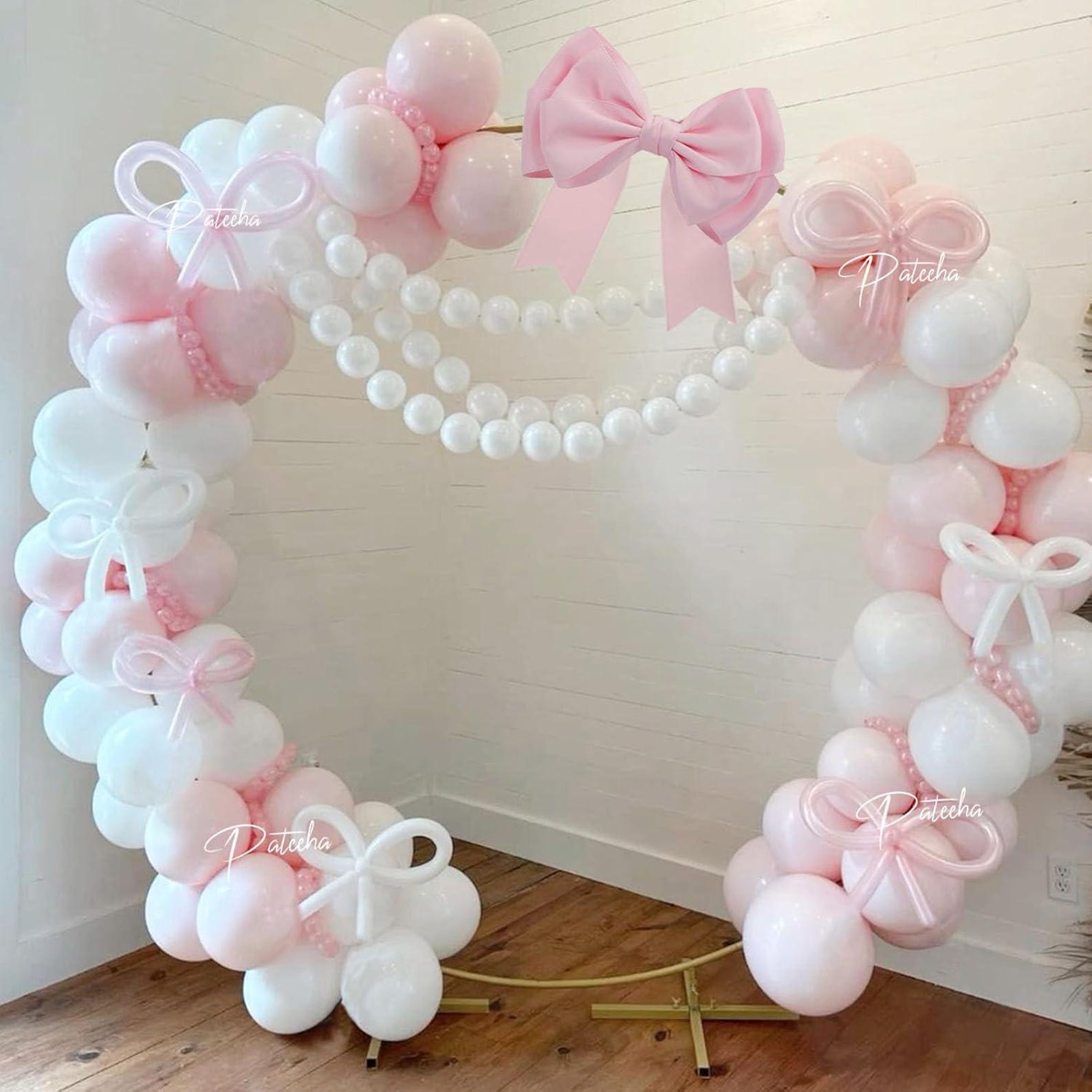 Pink Bow Balloon Arch Kit 155pcs Coquette Birthday Decorations Bow Pink ...