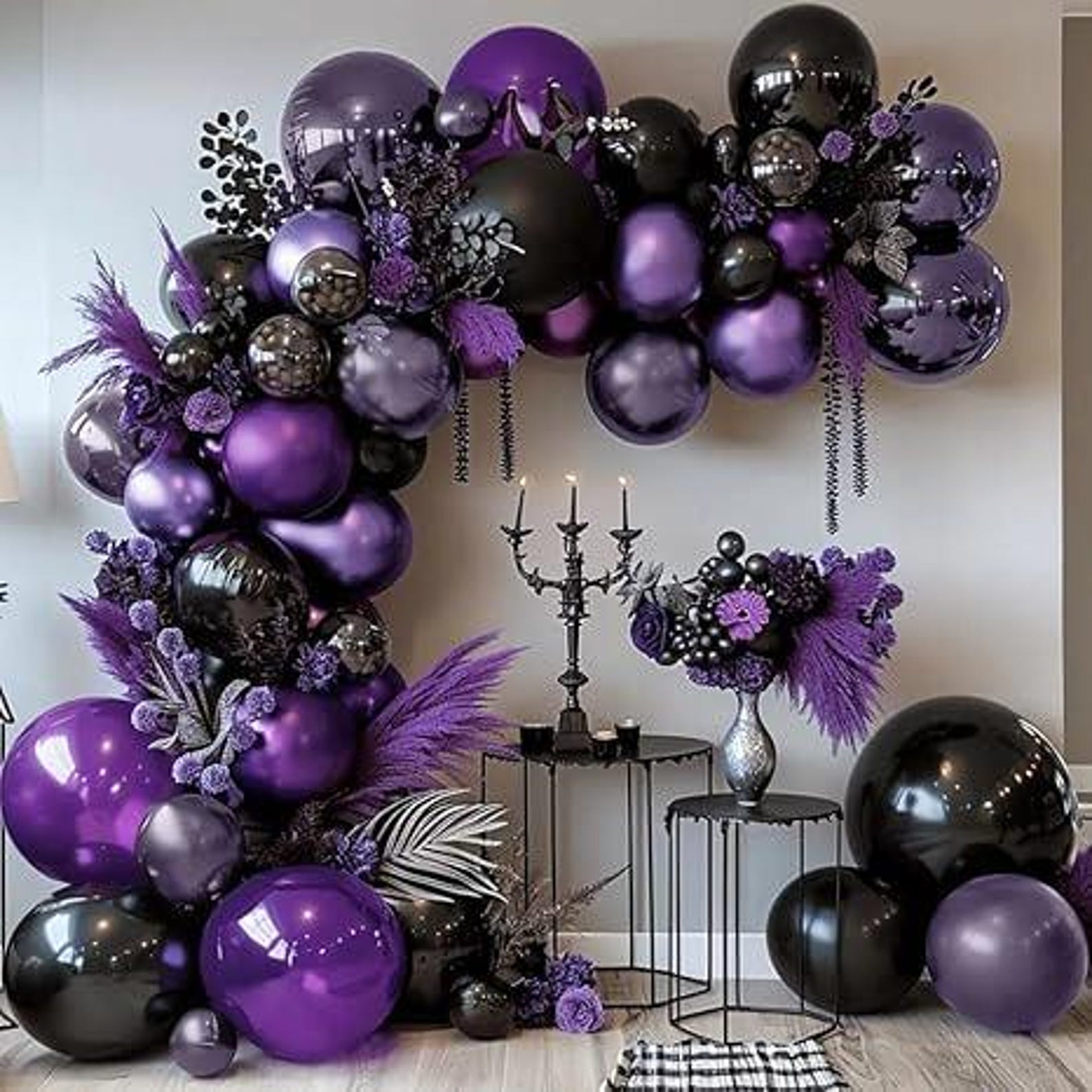 Purple & Black Balloon Arch Kit, Halloween Vampire Party Decor - Etsy
