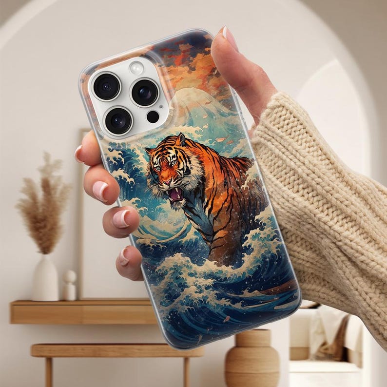 Samurai Tiger Phone Case Bold Japanese Ink Art Style Fierce Warrior ...