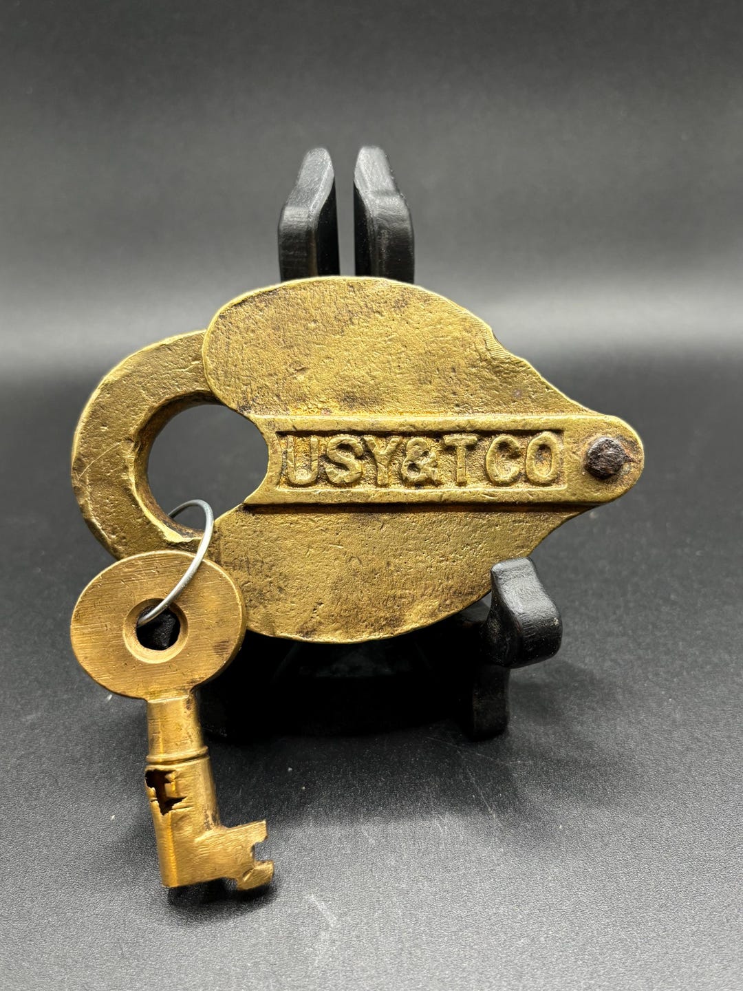 Antique Brass Usy&tco Railroad Lock - Etsy