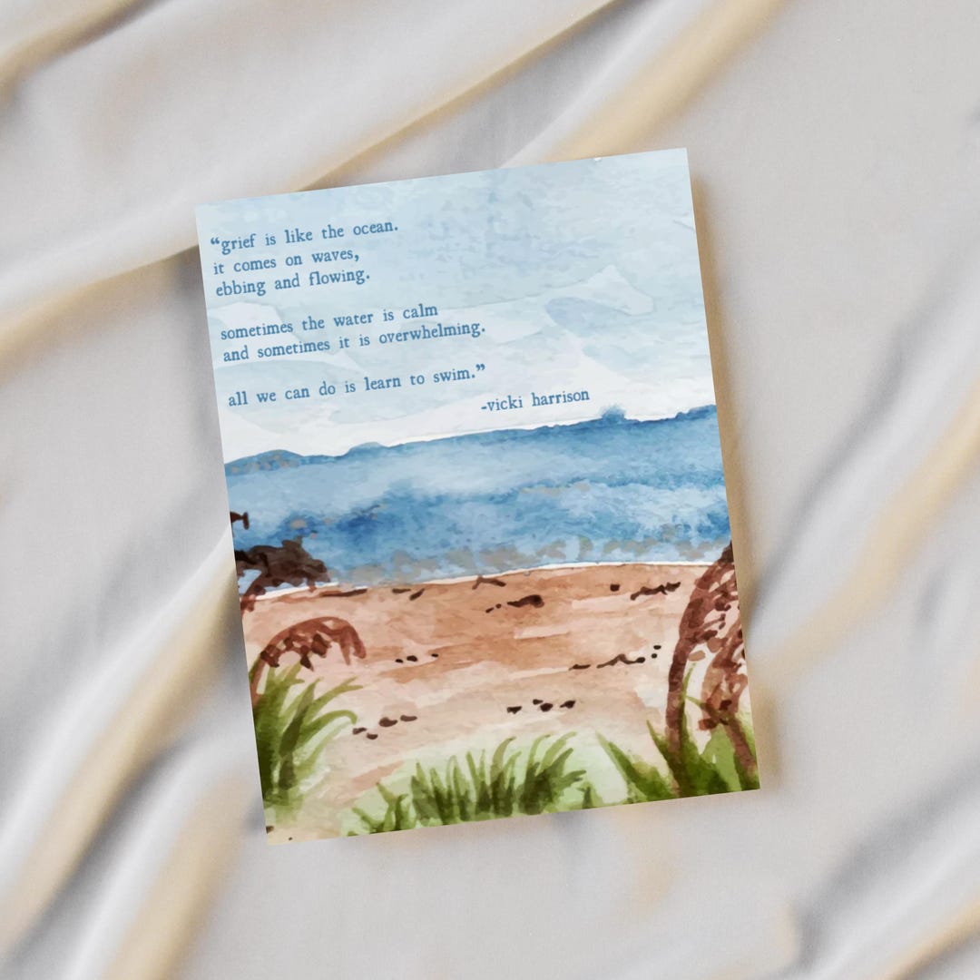 Ocean Sympathy Card | Loss and Grief Support With Envelope - Etsy