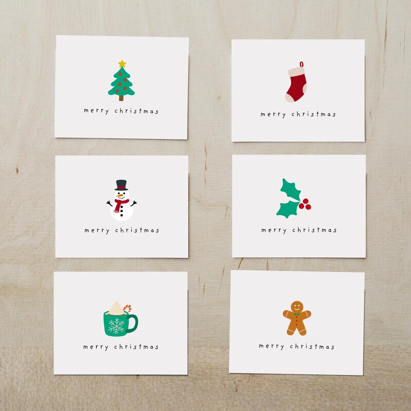 Christmas Cards Set of 18 - Etsy