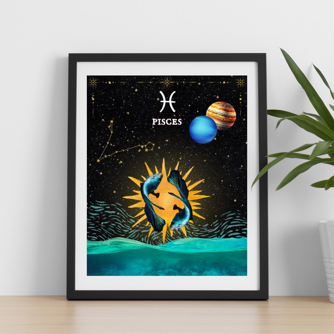 Pisces Zodiac Sign Alternative Art Collage Print - Etsy